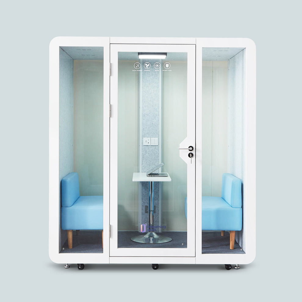 2–4 Person Modular Meeting Pod | Grande Office Sound Pod – StreamingPods